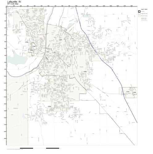 ZIP Code Wall Map of Lafayette, IN ZIP Code Map Not Laminated: Amazon ...