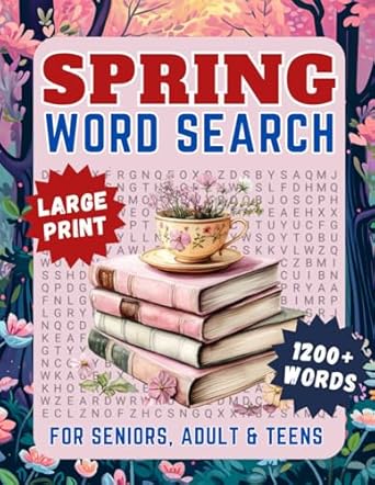 Spring Word Search Puzzles For Adults Large Print: 1200+ words ...