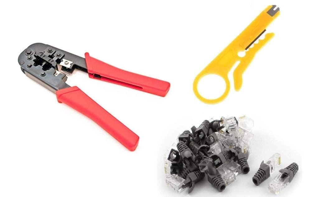 Crimping Tool, 8P/Rj-45 & 6P/Rj-12, Rj-11 Crimp, Cut, Strip Tool With ...