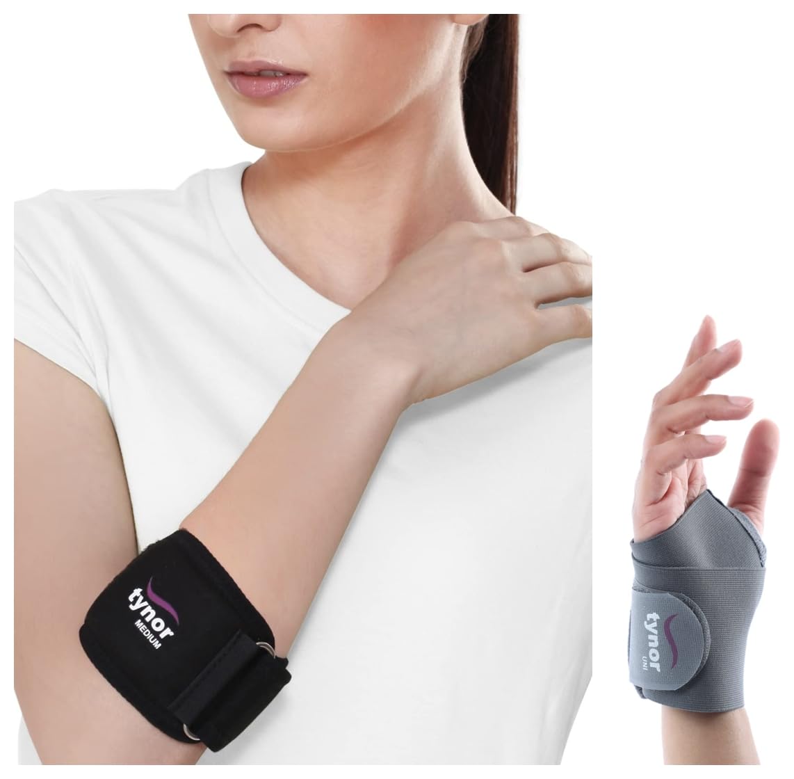 Buy TYNOR Wrist Brace with Thumb for wrist support, Grey, Universal ...