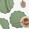 Amazon.com: HOMBYS Quilted Placemats Set of 4 Washable Round Placemats ...