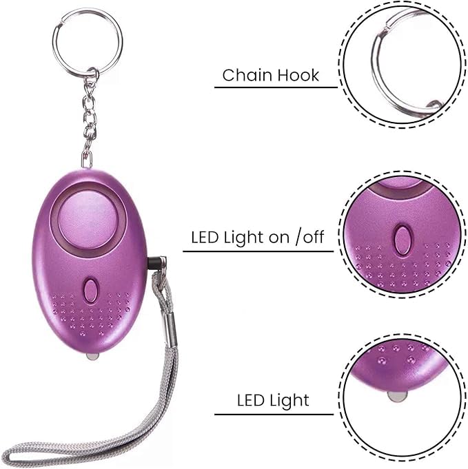 6-Pack Safe Sound Personal Alarm Keychain, 140dB Emergency Self-Defense ...