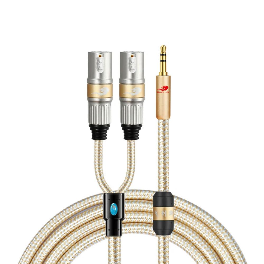 Amazon.com: for HiFi Audio Cable Mini Jack 3.5mm to 2 XLR 3 for PC ...