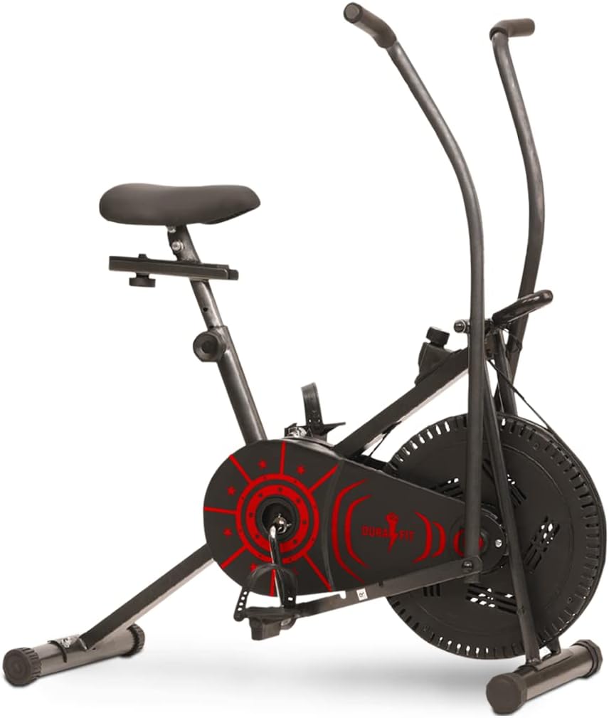 Healthex Exercise Cycle Air Bike Fitness Equipment with Back Support ...