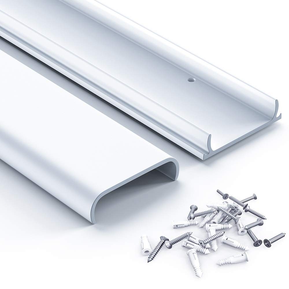 Cord Cover Kit, 62.8” Cord Hider, White Cable Raceway Cable Management ...