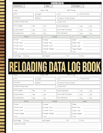Amazon.com: Reloading Data Log Book: Logbook for Shooters to Track ...