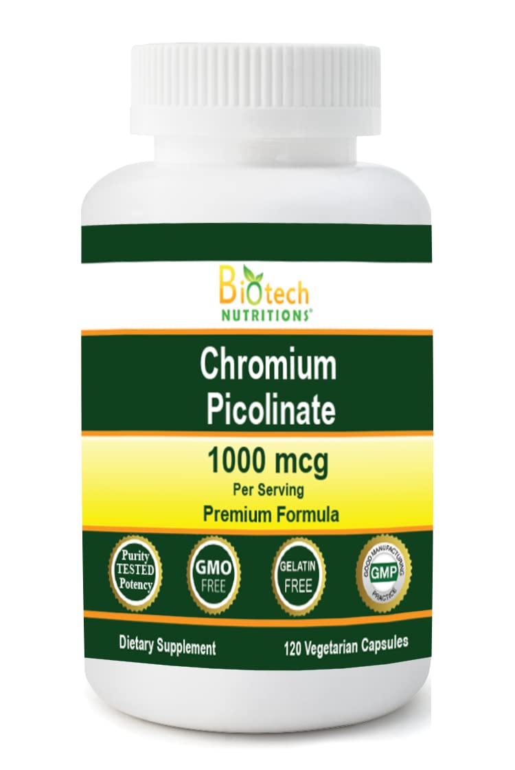 Chromium Picolinate 1000 MCG em 120 Cápsulas Vegetais – Fórmula Premium ...