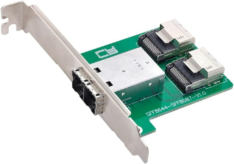 Amazon.com: Cablecc Dual Ports Mini SAS HD SFF-8644 to Internal Mini ...
