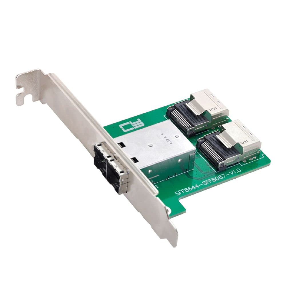 Amazon.com: Cablecc Dual Ports Mini SAS HD SFF-8644 to Internal Mini ...