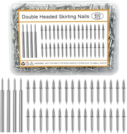 Amazon.com: 400 Pcs Double Headed Skirting Nails With 4 Pcs Fixing ...