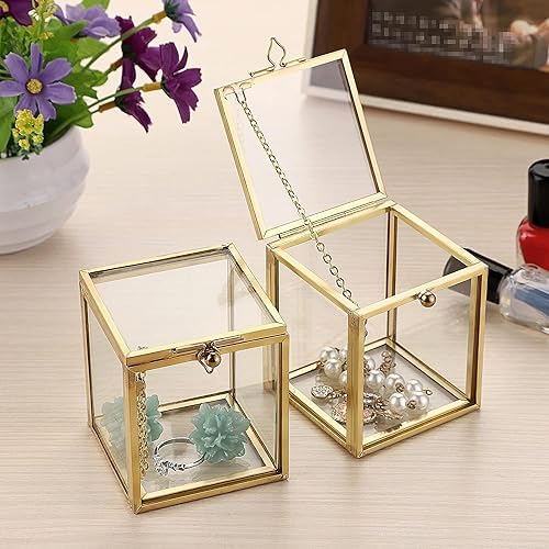 Buy AH Royal Art Decorative Vintage Glass Jewelry Organizer Box - Small ...