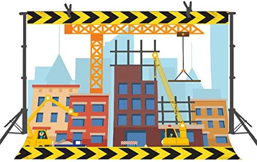 Amazon.com : FEASRT Construction Backdrop Boy's Birthday Party ...