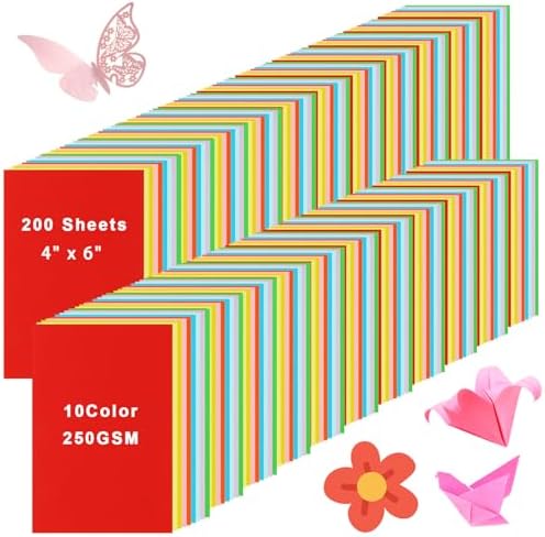 Amazon.com : LDXDRU 200 Sheets Colored Cardstock Paper 4x6 Cardstock ...