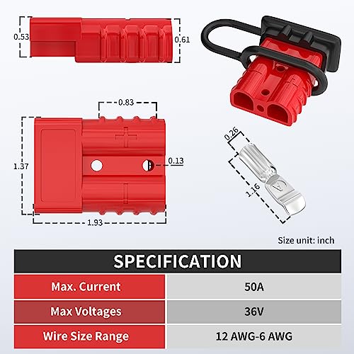Snapklik.com : 50 Amp Battery Quick Connect/Disconnect, 6 To 12 Gauge ...