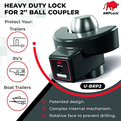 AMPLock – U-BRP2 Heavy Duty Trailer Coupler Lock, 2″ Lock for RV ...