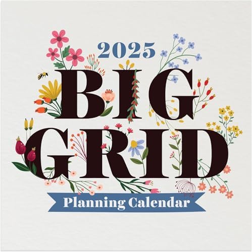 Amazon.com: TF PUBLISHING 2025 Big Grid Floral Mini Calendar | Large ...