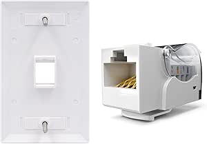 Amazon.com: VCELINK 1 Port Keystone Wall Plate UL Listed (10 Pack ...