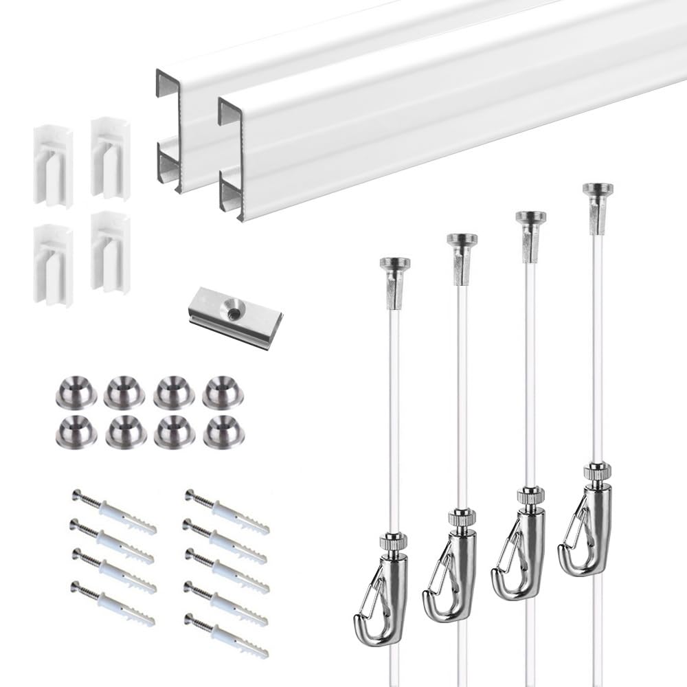 JUNMORE Picture Hanging Systems, for Art Galleries, Home, Two 48inch ...