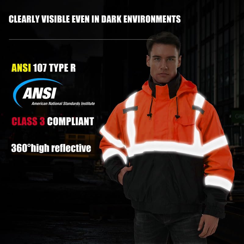 Snapklik.com : SKSAFETY 3-in-1 High Visibility Winter Bomber Jackets ...