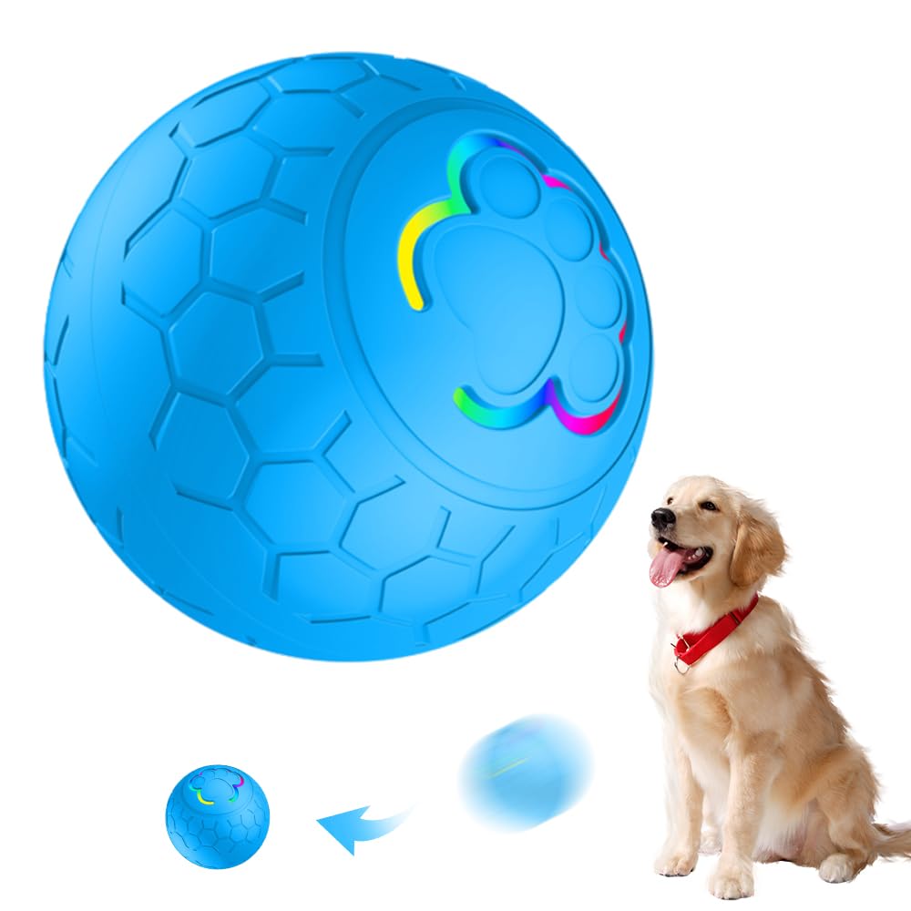 JOAASU Interactive Dog Ball Toys, Smart Self Rolling Ball Dog Toy with ...