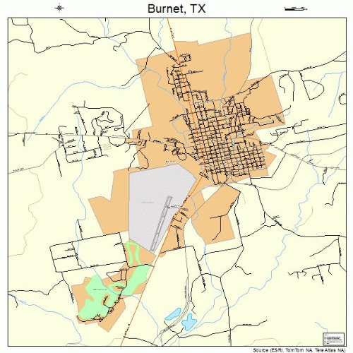 Amazon.com: Large Street & Road Map of Burnet, Texas TX - Printed ...