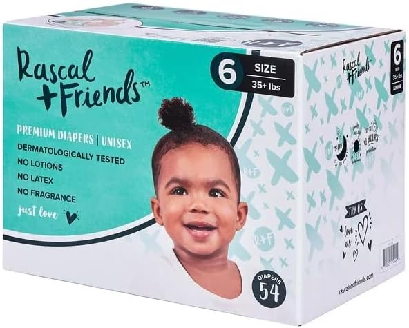 Amazon.com: Generic Rascal + Friends Premium Diapers Size 6, 54 Count ...