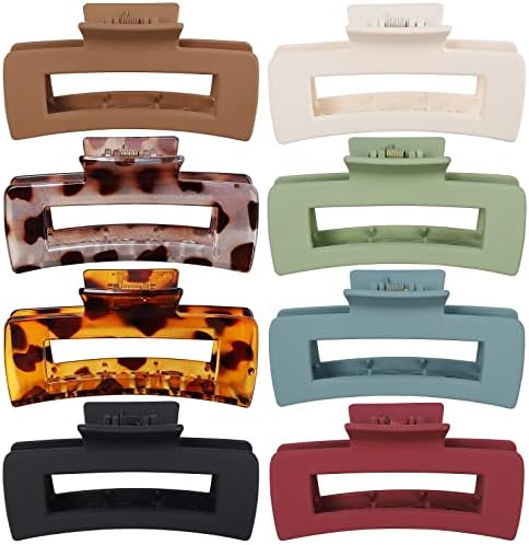 Amazon.com : Mandydov 8 Pcs Large Hair Claw Clips 4.1" Non-slip Big ...