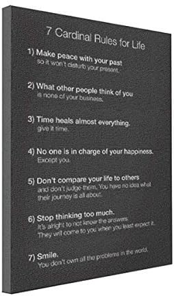 Amazon.com: Fprqlyze Art On Canvas 7 Cardinal Rules for Life Canvas ...