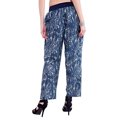 Buy Tuntuk Women's Luke Pants Blue Cotton Trouser at Amazon.in