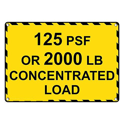 Weatherproof Plastic 125 PSF Or 2000 Lb Concentrated Load Sign with ...