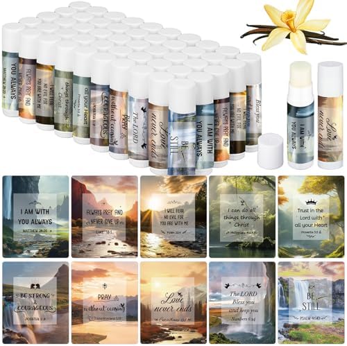 Amazon.com : Dansib 50 Pcs Lip Balm with Scripture Religious Lip Balm ...