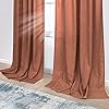 KOUFALL Linen Rust Curtain Panels for Living Room 96 Inch Length Brick ...
