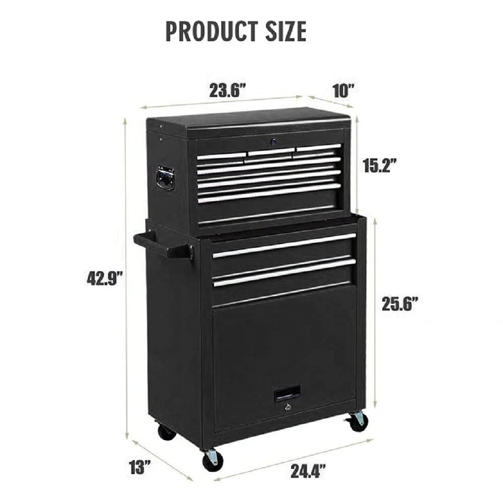 Buy 8-Drawer Tool Chest Tool Box, Rolling Tool Chest with Wheels, High ...