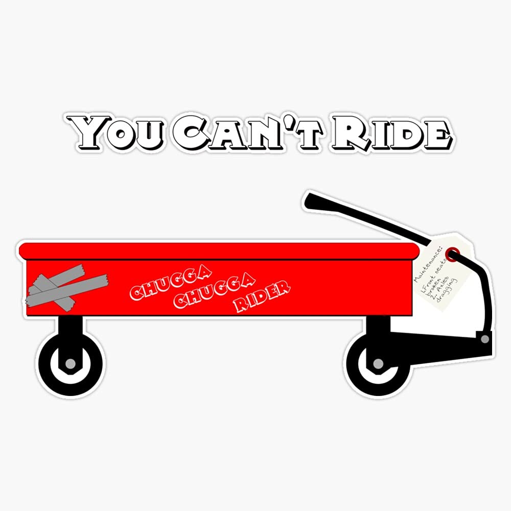 Bumper Sticker Red Wagon This Car WA G ON Sticker The Back Lot Art