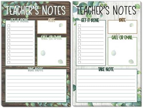 Amazon.com : 2 PCS Eucalyptus Teacher Notepad simply Boho Teacher ...