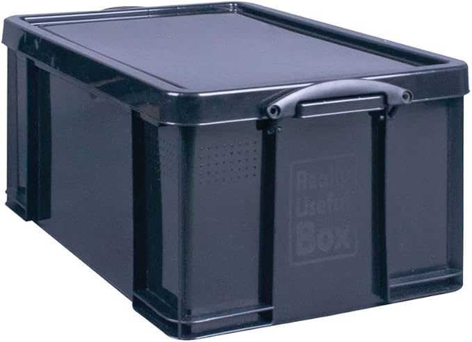 Amazon.com: Really Useful 64L Recycled Plastic Storage Box Black ...