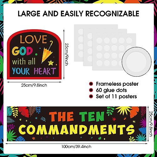 Pasimy Ten Commandments Poster for Classroom Decorations Christian ...