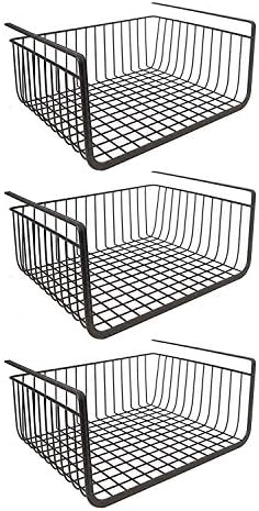 Styleys Metal Wire Basket Under Cabinet Storage Organizer with Dual Fit ...