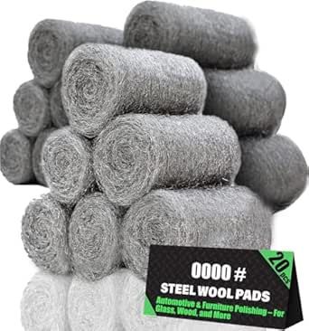DEMIBAZ Steel Wool 0000 20 PCS - Extra Fine for Clean & Polish Glass ...