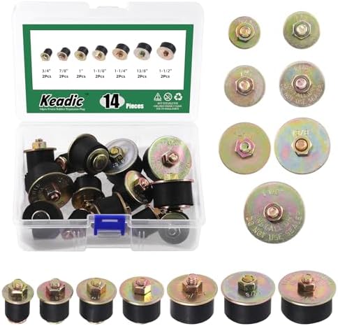 Keadic 14Pcs 7 Sizes Automotive Rubber Expansion Plug Assortment Set, 4 ...