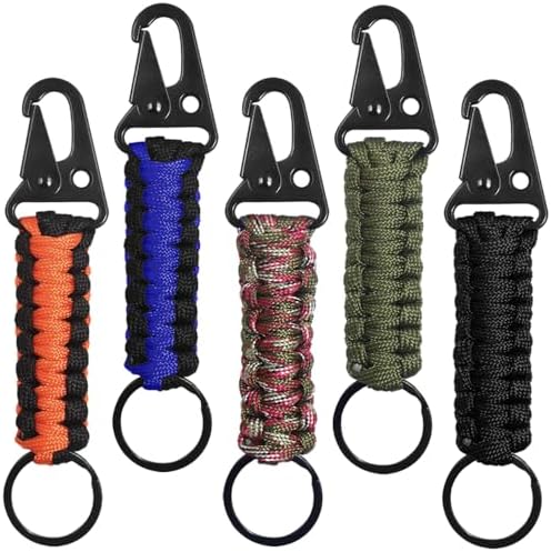 Amazon.com: cibtdtl Paracord Keychain Carabiner Clip with USA Flag ...