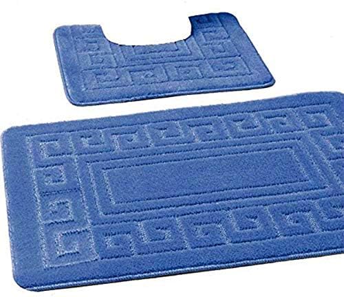 GC GAVENO CAVAILIA Greek Key Pattern Bath Mats 2 Piece Sets Non Slip ...
