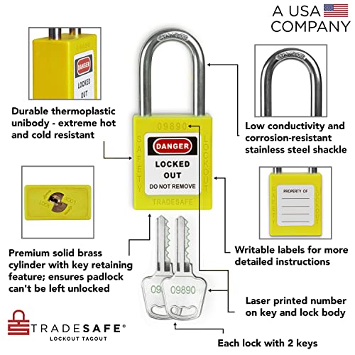 Snapklik.com : Lockout Tagout Locks Set - 7 Yellow Loto Locks, Lockout ...