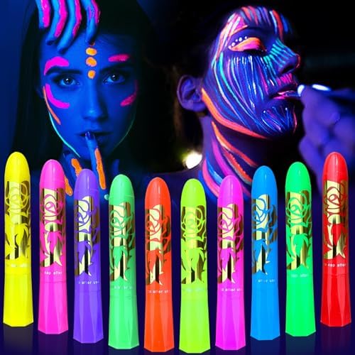 Amazon.com : The Glowhouse UV Neon Body Paint Stick (Pack of 6 ...