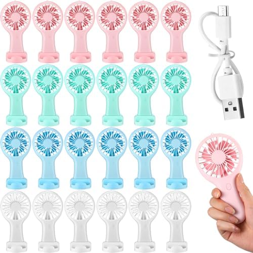 Amazon.com: Woanger 24 Pack Mini Handheld Fan Bulk USB Electric Fan ...