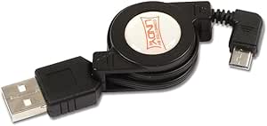 Amazon.com: LINDY Retractable USB 2.0 Cable, USB Type A Male to Right ...