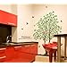 Amazon.co.jp: ウォールステッカー おしゃれ 木 北欧 花 植物 子供部屋 ツリー 鳥 グリーン wallsticker カフェ ...