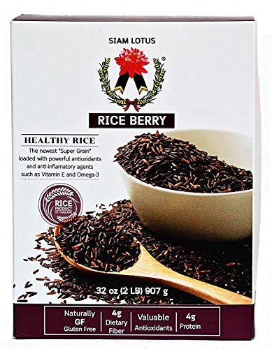 Siam Lotus Jasmine Rice Thai Grain Riceberry Nutritious 2 lbs (32 oz) (Rice berry): TrueGether.com