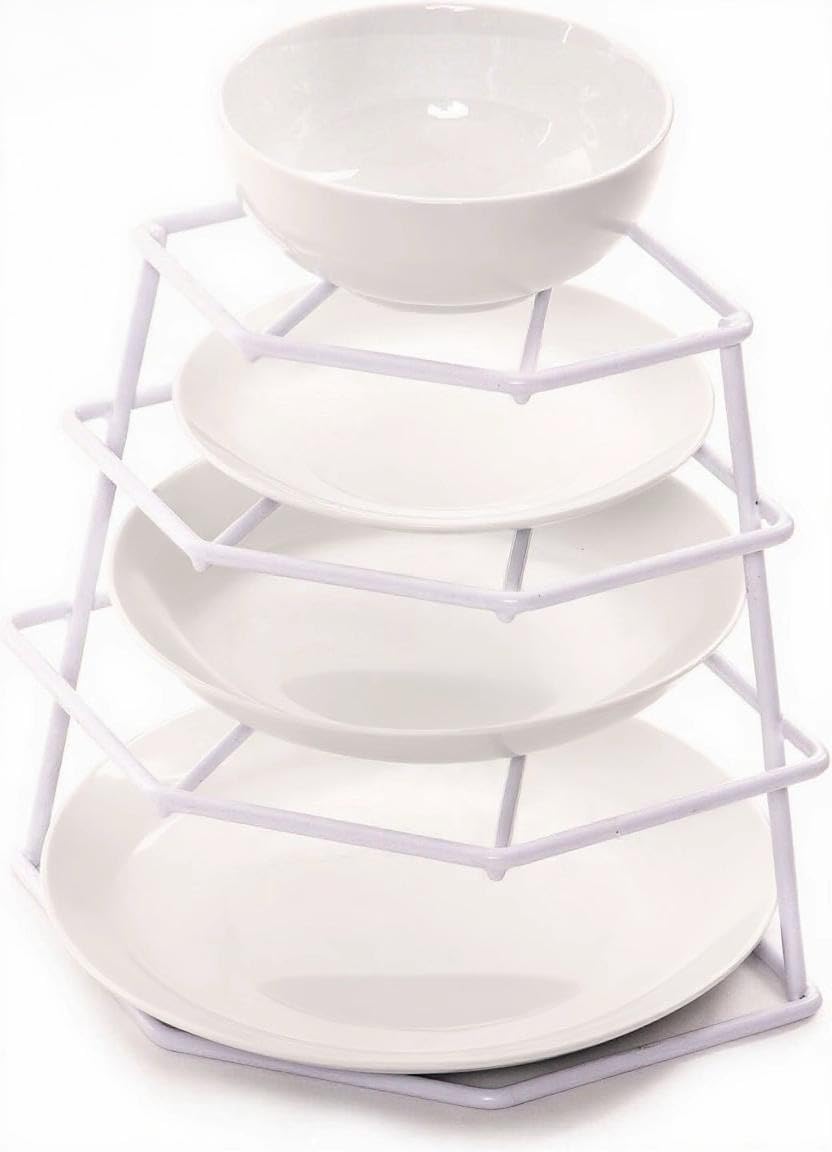 CookSpace 4 Tier Corner Plate Rack Kitchen Cupboard Storage Organiser ...
