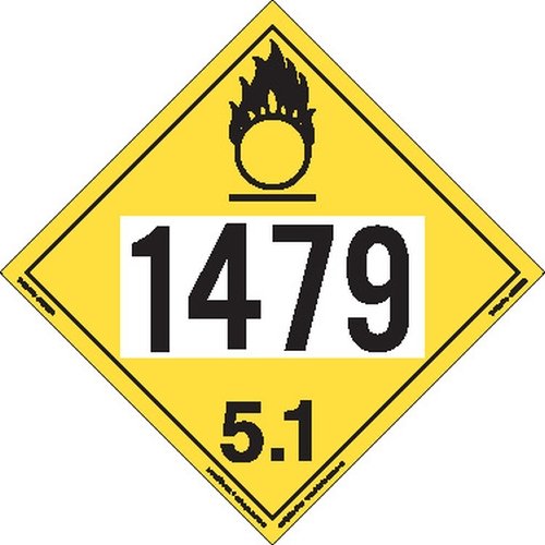 Labelmaster ZVR61479 UN 1479 Oxidizer Placard, Removable Vinyl (Pack of ...